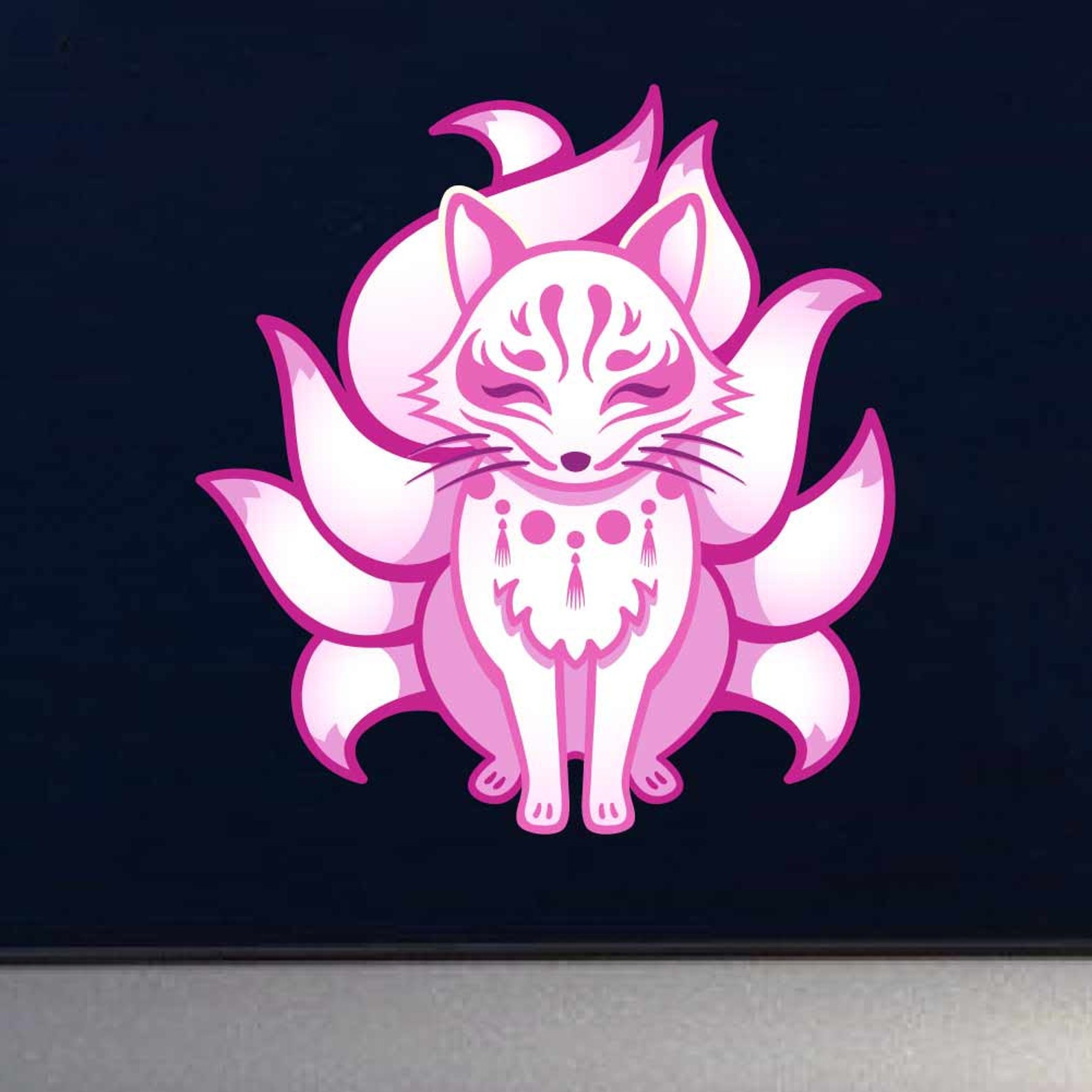 Handsome Japanese Kitsune Indoor Outdoor Vinyl Decal New | Etsy
