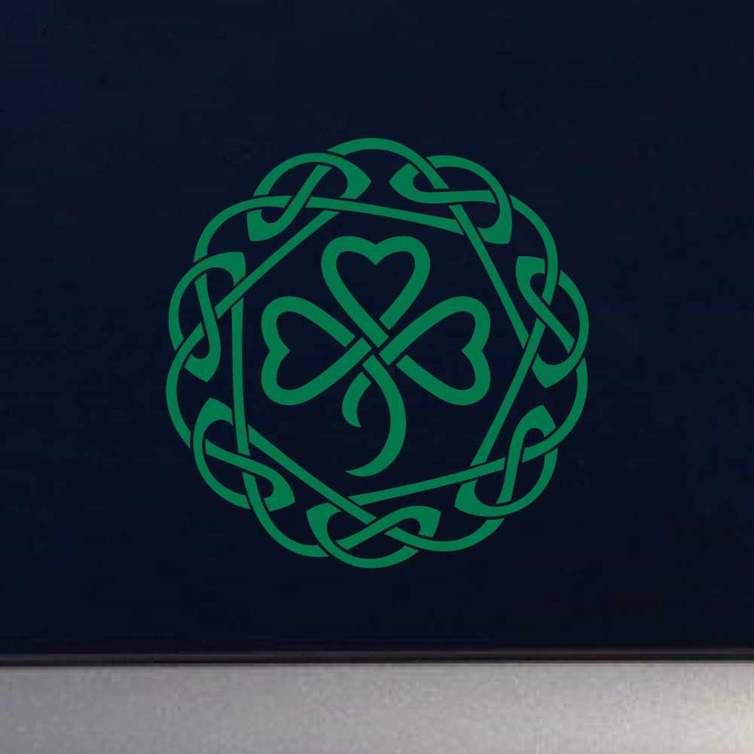 Celtic Clover Ring - Indoor Outdoor Vinyl Decal - Multiple Colors ...