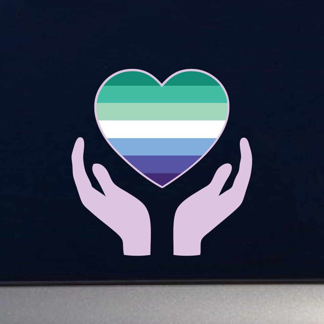 Behold Gay Men Heart Hands Flag - LGBTQ+ Pride - Indoor Outdoor Vinyl ...