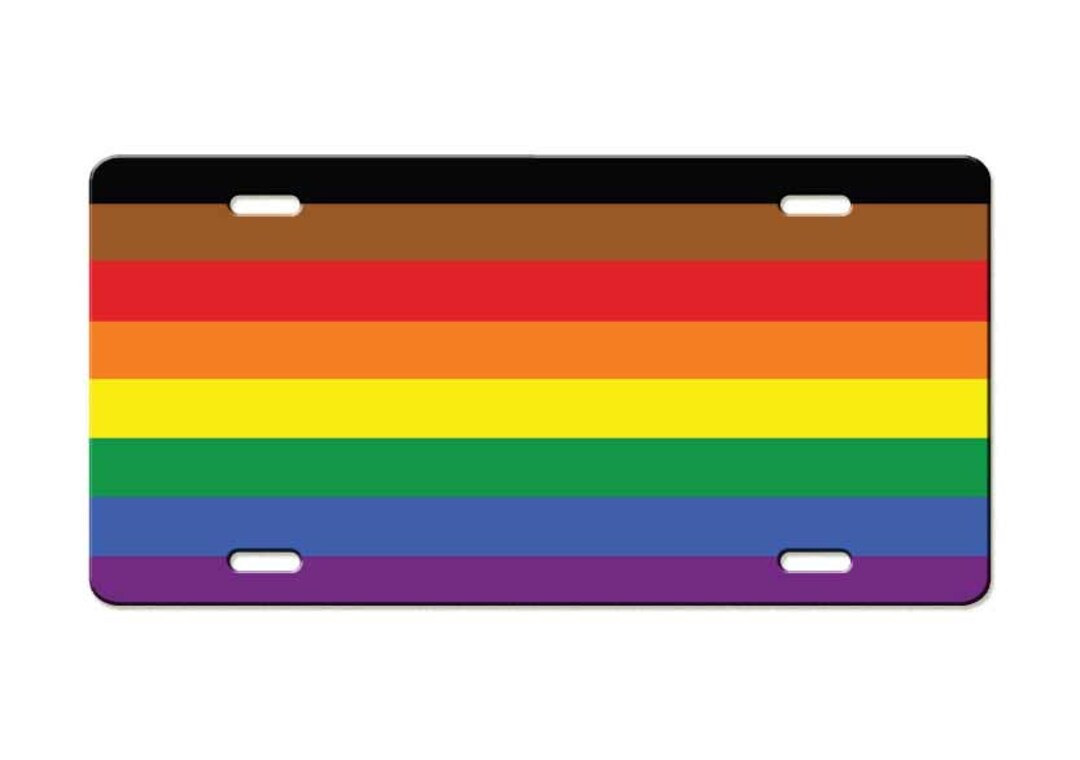 POC Inclusive Rainbow Pride Flag LGBTQIA Vanity / License Plate Made in ...