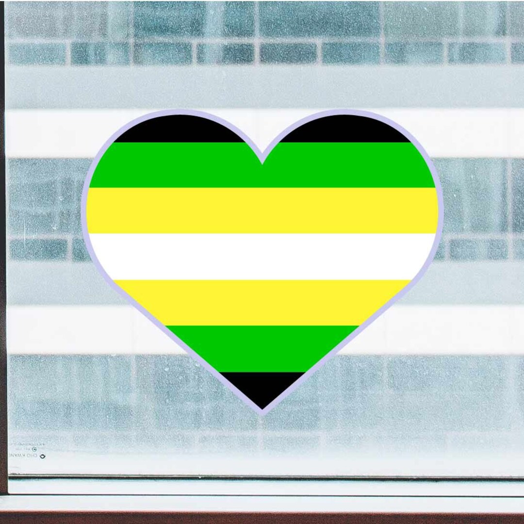Metagender Heart, LGBTQIA+ Pride Flag - Full Color Static Window Cling ...
