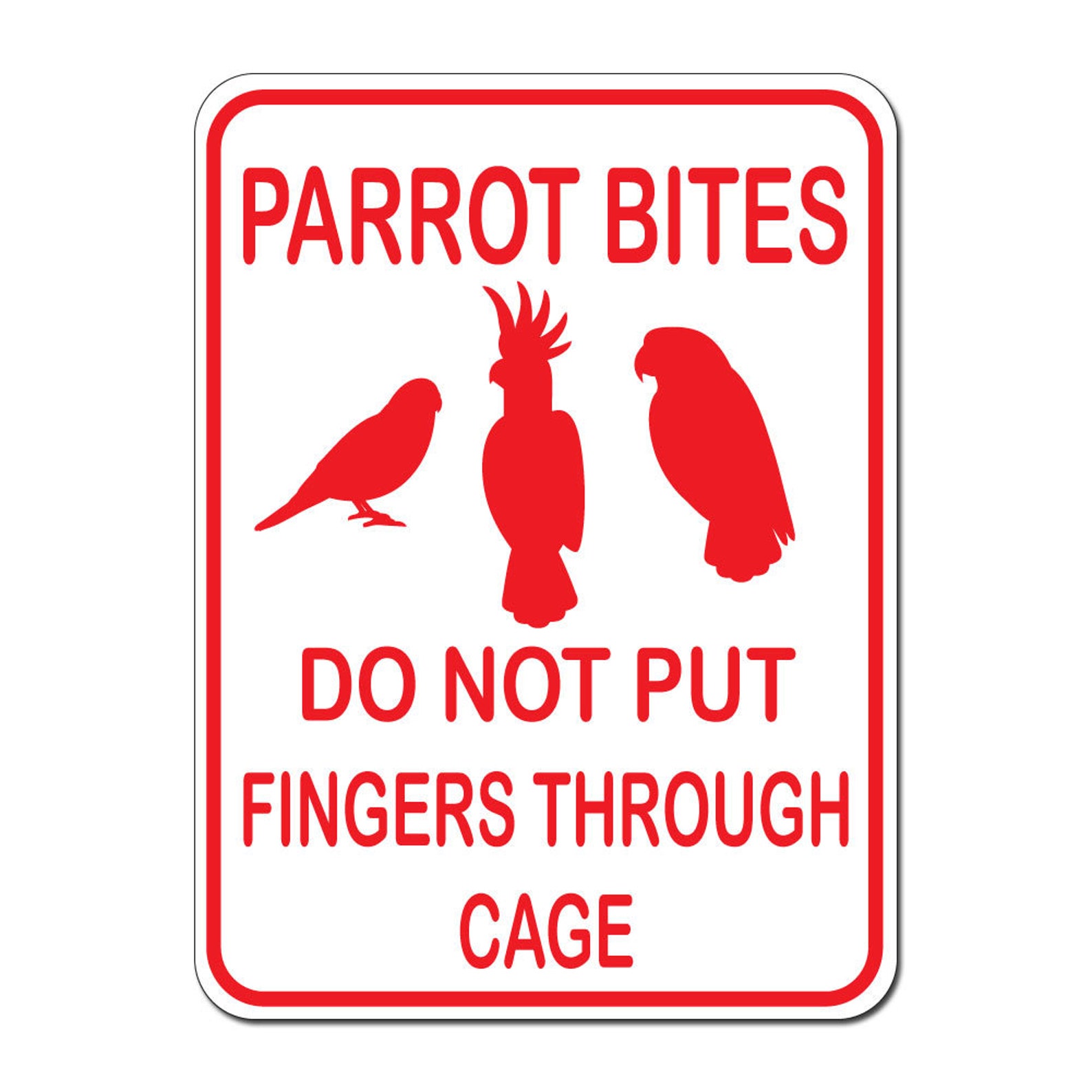 Parrot Bites Do Not Put Fingers Through Cage 12x9 | Etsy