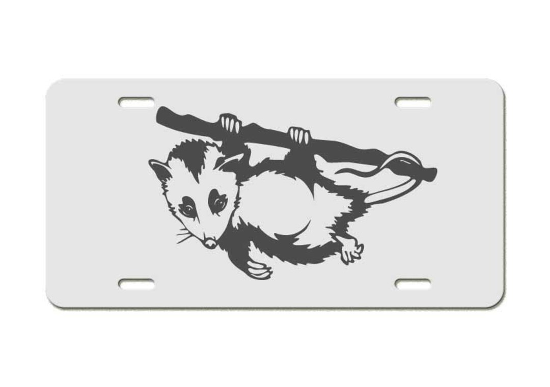 Baby Possum Vanity / License Plate, Available in Black or White Metal ...