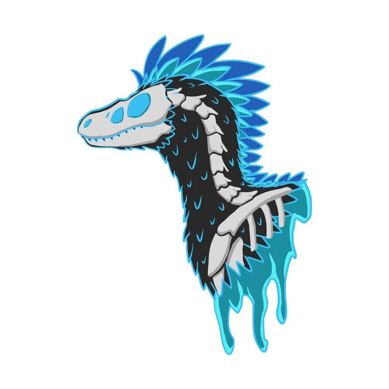 Raptor Skeleton With Goo Drips Multiple Colors Vinyl | Etsy