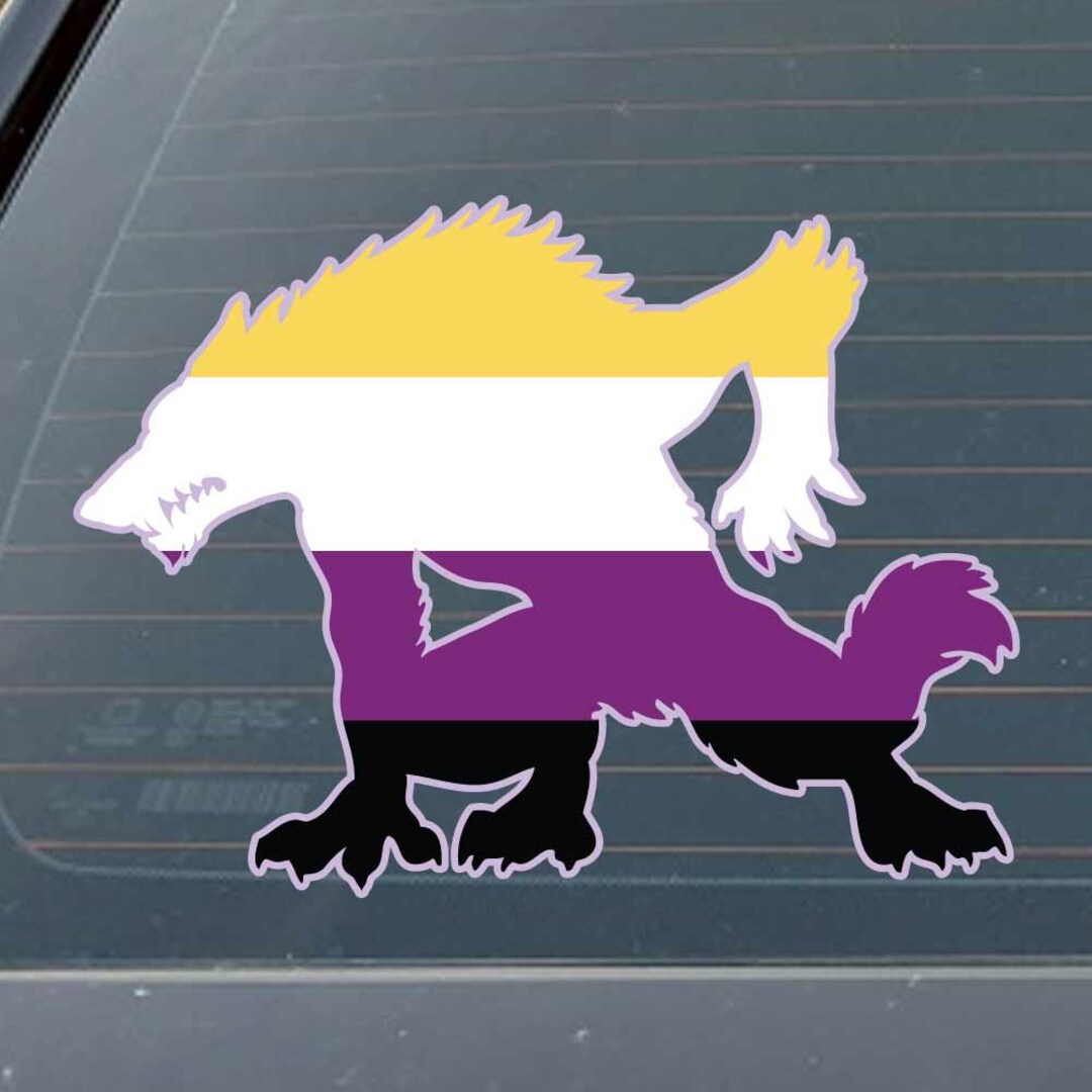 Non-binary Werewolf, Therian Silhouette LGBTQIA+ Pride - Furry Fandom ...