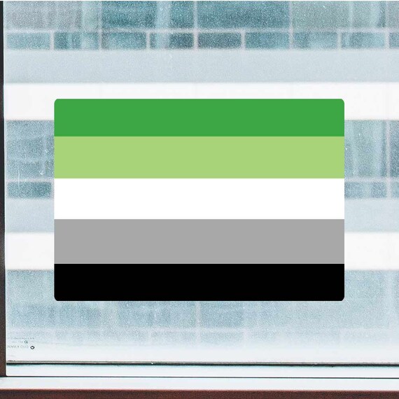 Aromantic Flag LGBTQIA Pride Flag Full Color Static Window | Etsy