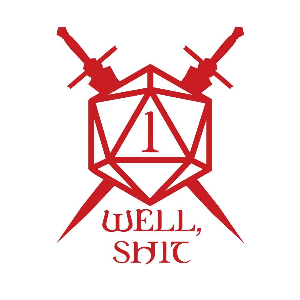 Well Shit Crit Fail d20 With Crossed Swords Table Top Rpg | Etsy