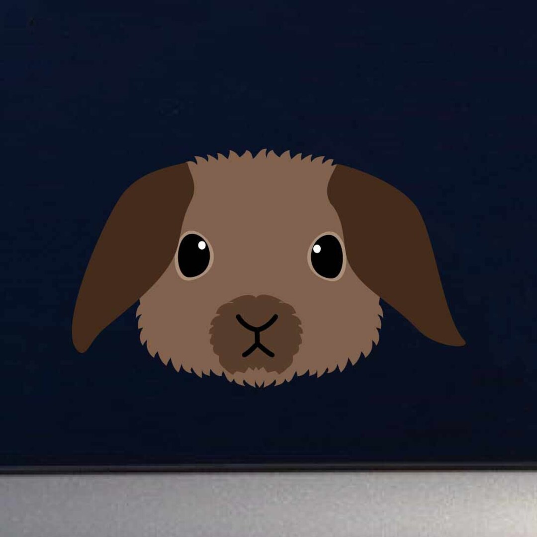 American Fuzzy Lop Eared Rabbit Face - Indoor Outdoor Vinyl Decal - Etsy