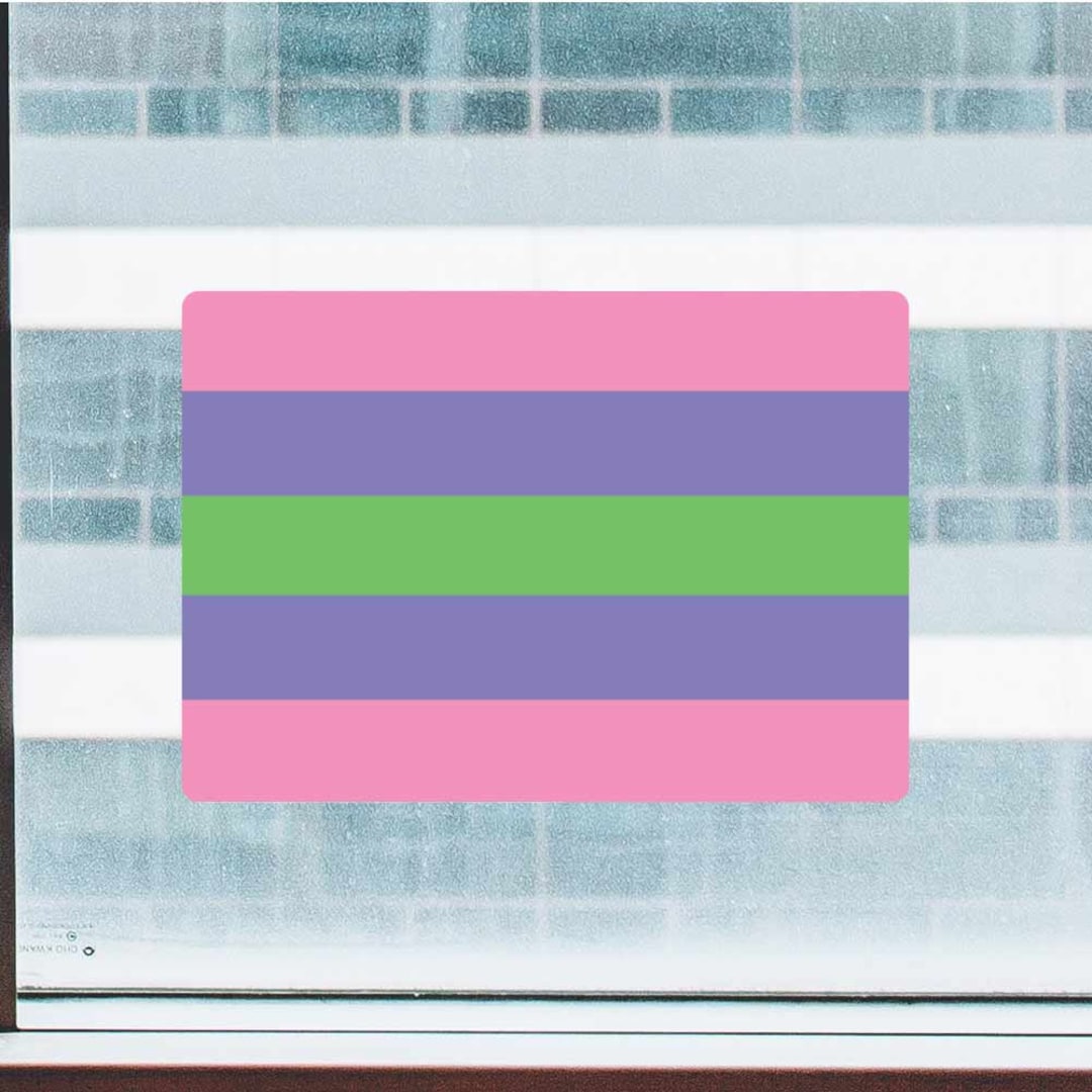 Trigender Flag, LGBTQIA+ Pride Flag - Full Color Static Window Cling - Etsy