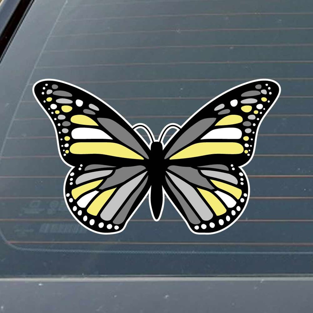 Demigender Monarch Butterfly, Hidden LGBTQIA+ Flag Indoor/outdoor Vinyl ...