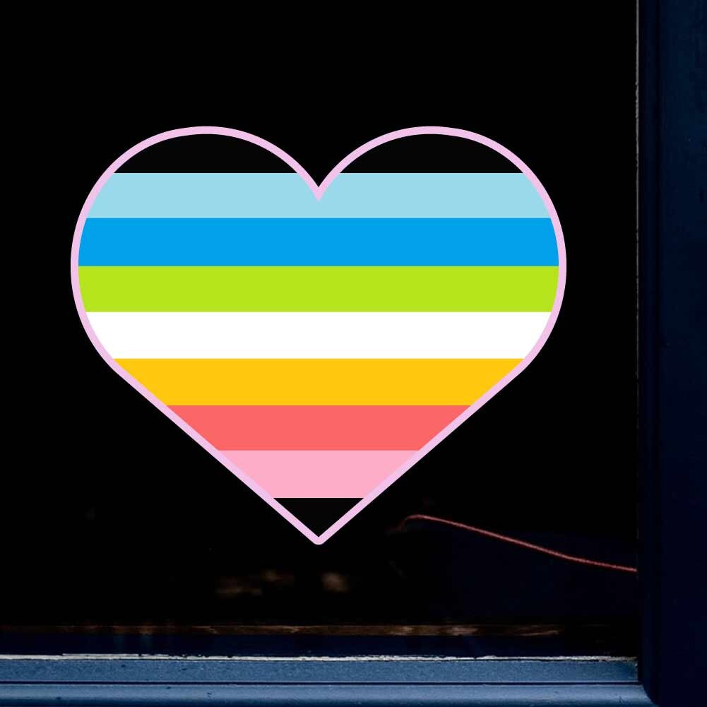 Queer Heart LGBTQIA Pride Flag Full Color Static Window - Etsy