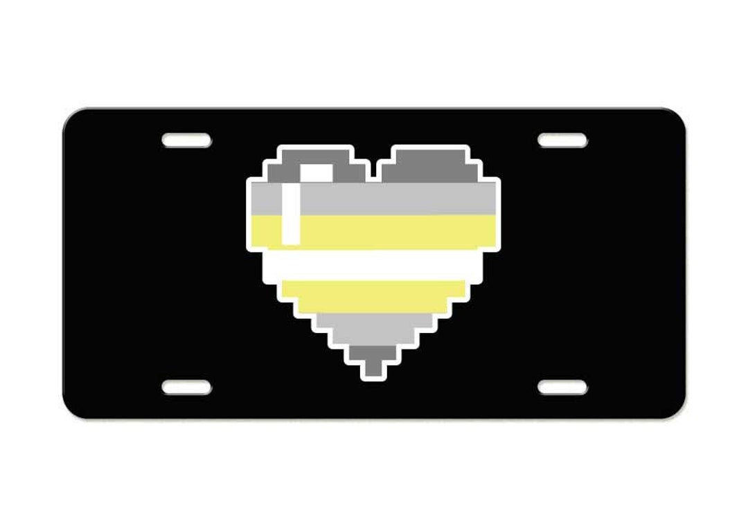 Demigender 8 Bit Retro Gamer Heart LGBTQIA+ Vanity / License Plate ...