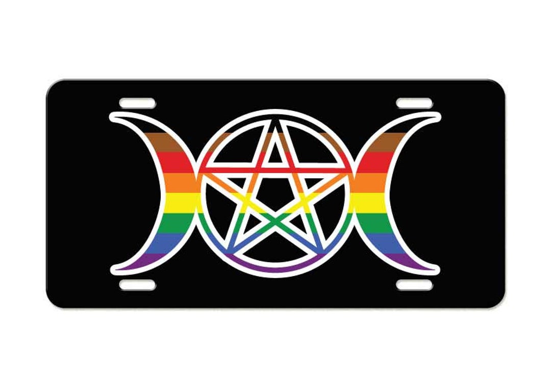 Wiccan Goddess Moon LGBTQIA+ Vanity / License Plate, Available in Black ...