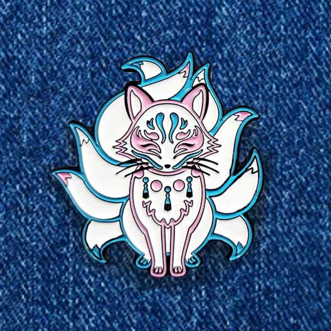 Transgender Kitsune Flag, LGBTQIA Hidden Flag Enamel Pin, 1.75 Tall - Etsy
