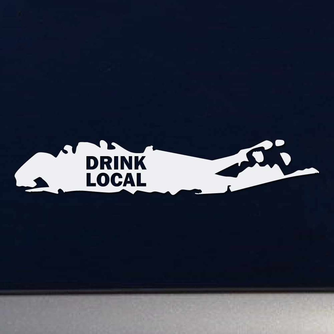 Long Island Drink Local State Home Shape Indoor Outdoor Vinyl Decal ...