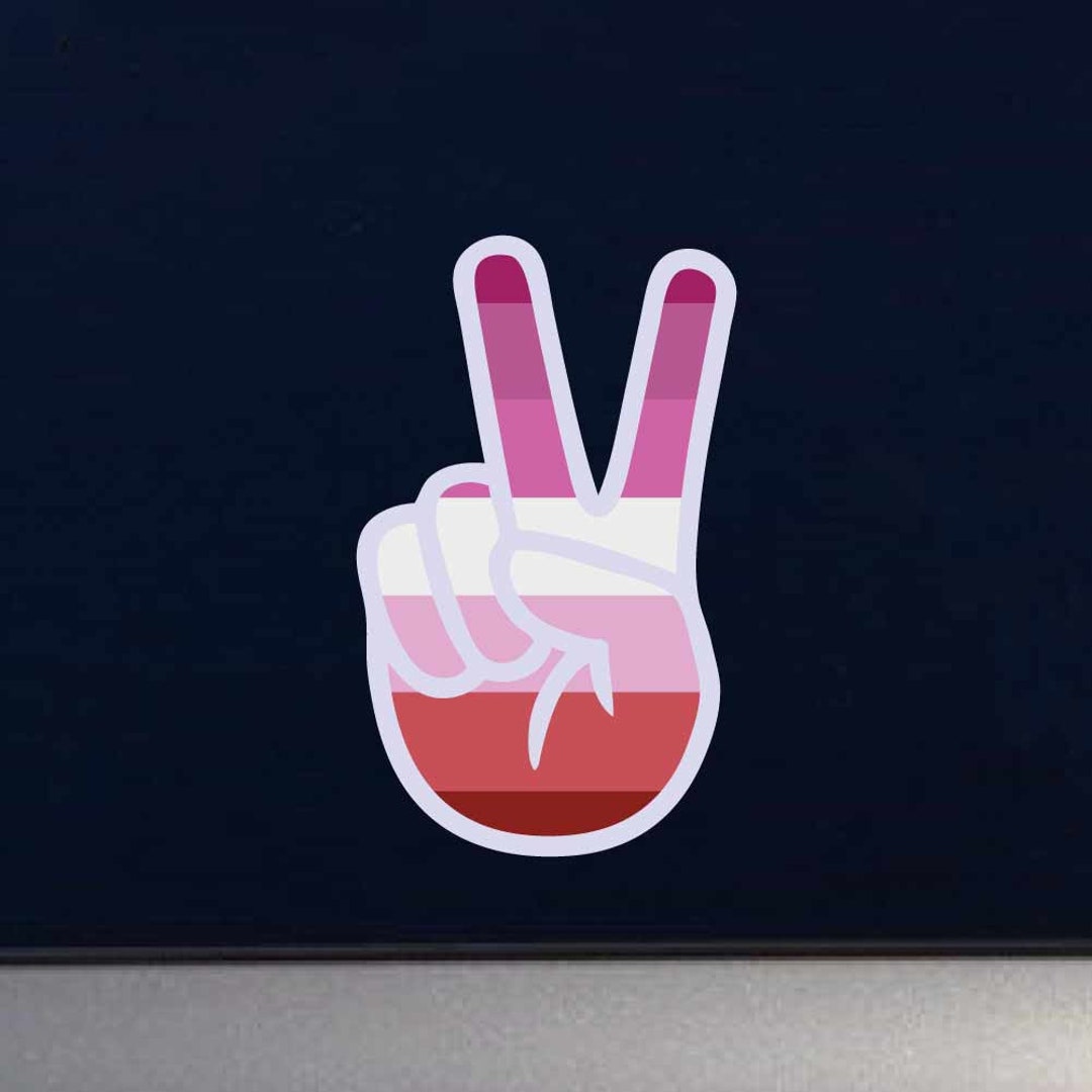 Peace Sign Hand Emoji Traditional Lesbian Flag LGBTQ Pride Indoor ...