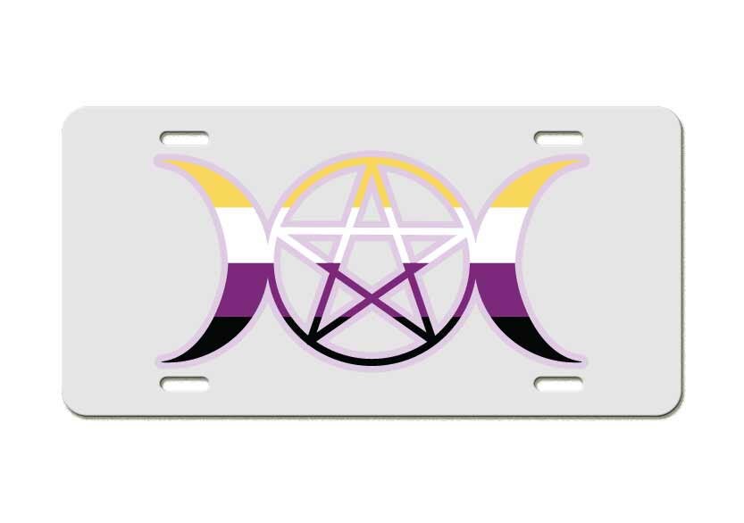 Wiccan Goddess Moon LGBTQIA+ Vanity / License Plate, Available in Black ...