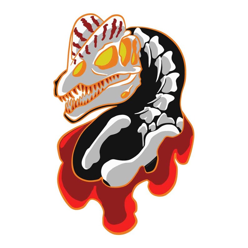 Dilo Dilophosaurus Skeleton With Goo Drips Multiple Colors | Etsy