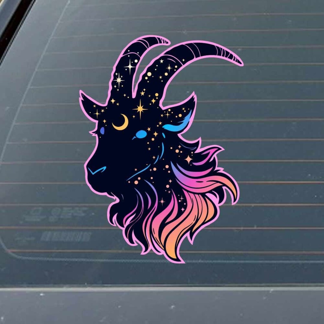 Cosmic Space Goat, Black Phillip - Indoor Outdoor Vinyl Decal, Multiple ...