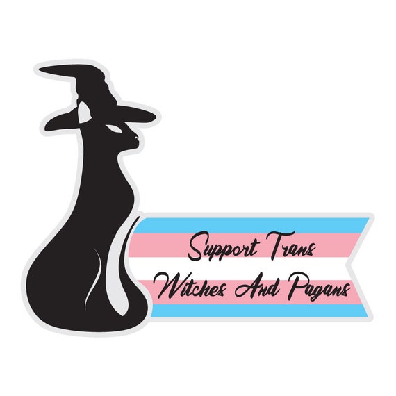 Support Trans Witches and Pagans Transgender Rights Cat and | Etsy