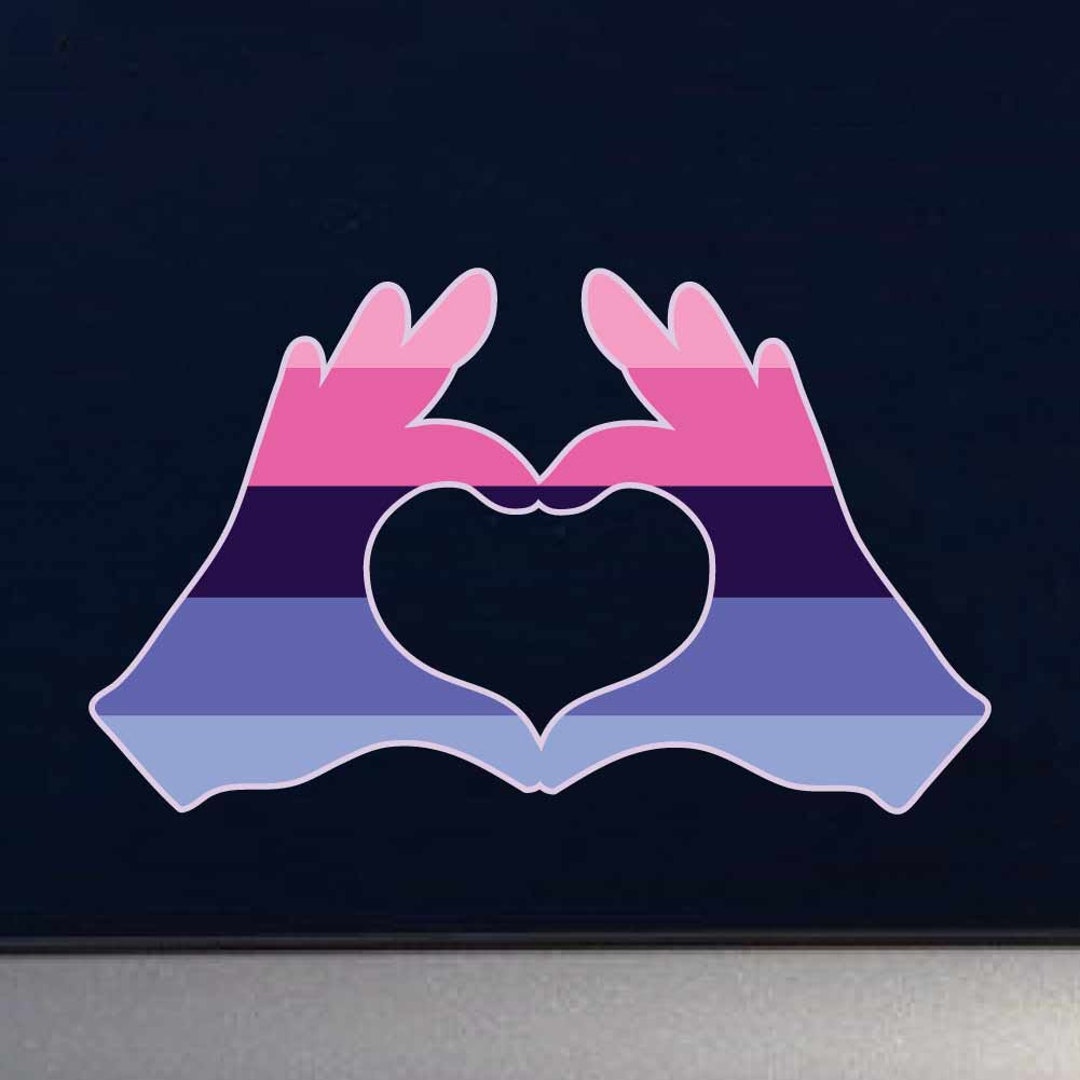 Bandera Omnisexual De Manos Del Corazón Lgbtq Pride Calcomanía De
