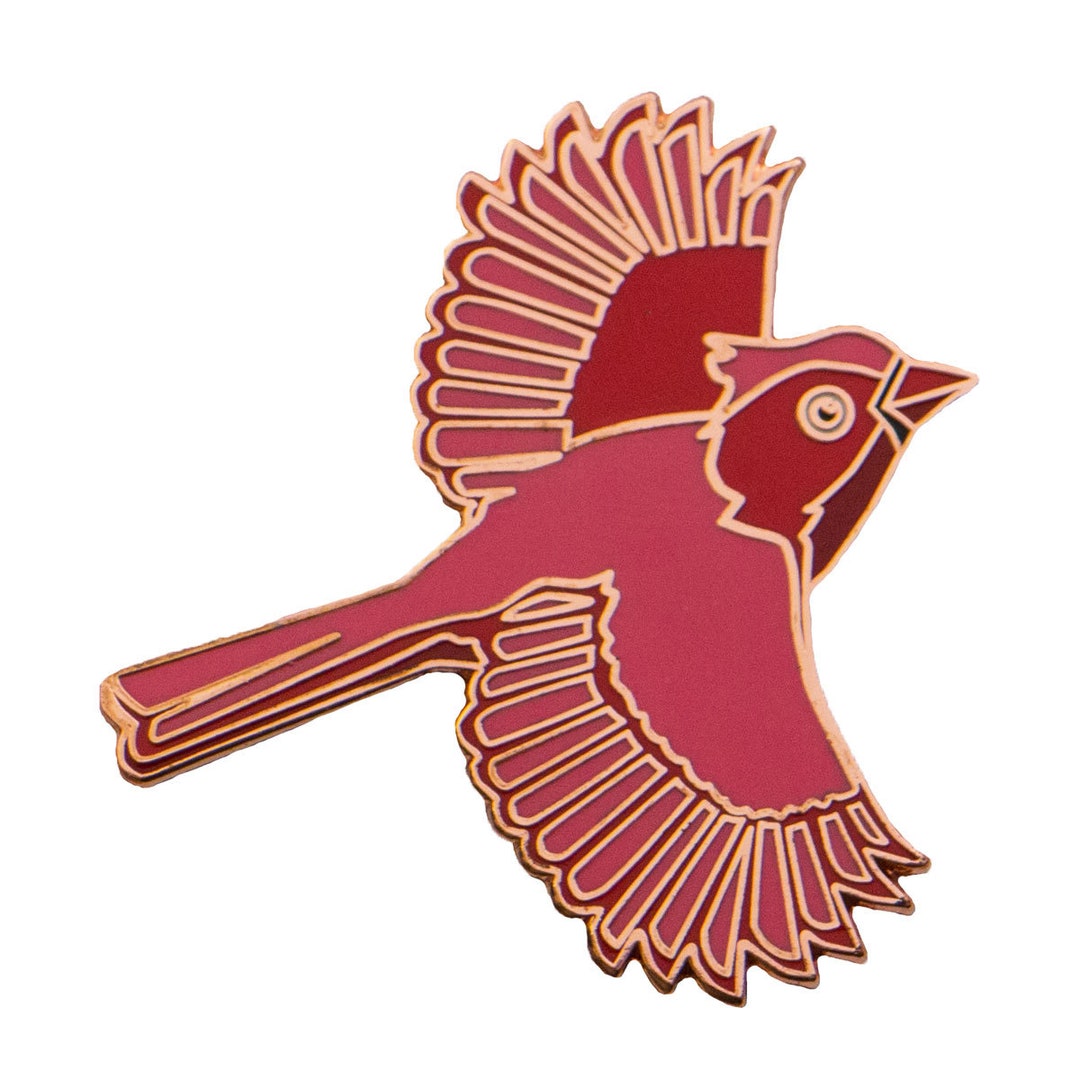 Cardinal in Flight 1.75" Enamel Pin - Etsy
