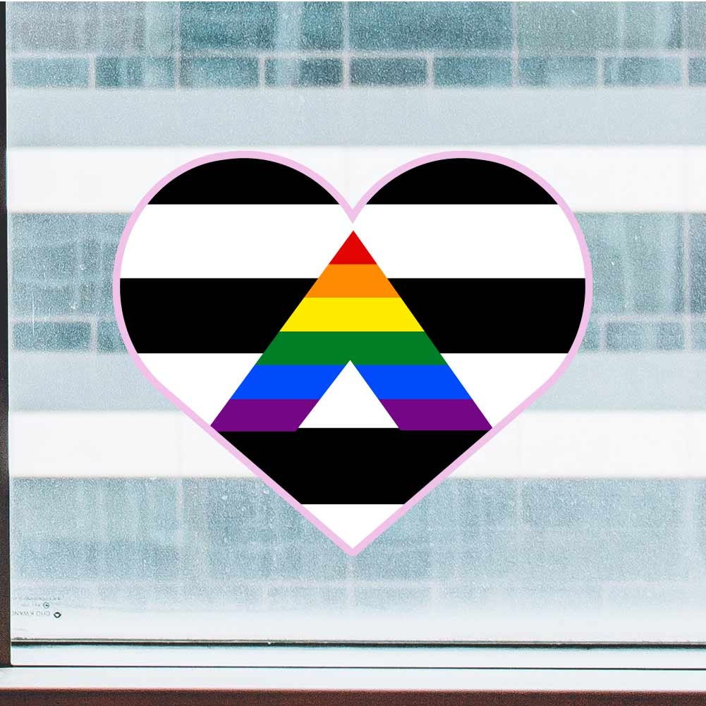 Ally Heart, LGBTQIA Pride Flag Full Color Static Window Cling - Etsy