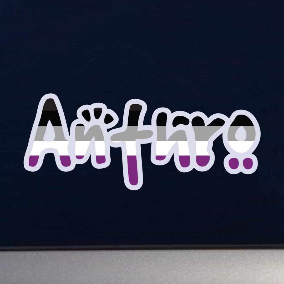 Asexual Anthro Text LGBTQ Flag Furry Fandom Indoor/outdoor Vinyl Decal ...