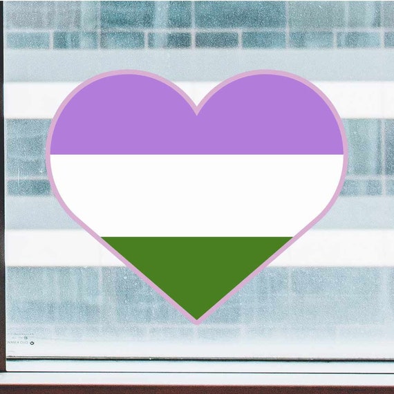 Genderqueer Heart LGBTQIA Pride Flag Full Color Static | Etsy