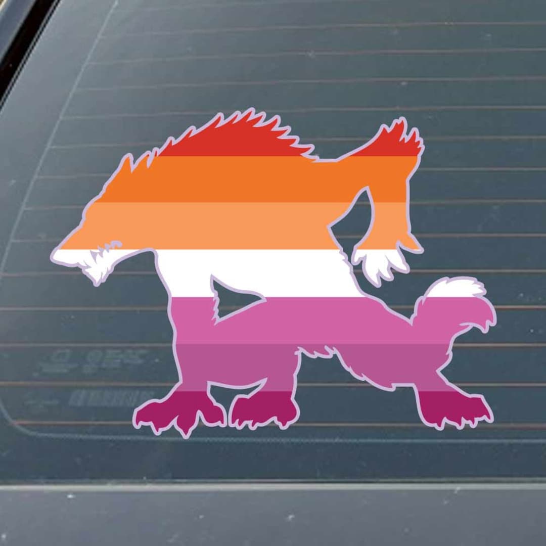 Inclusive Lesbian Werewolf, Therian Silhouette LGBTQIA+ Pride - Furry ...