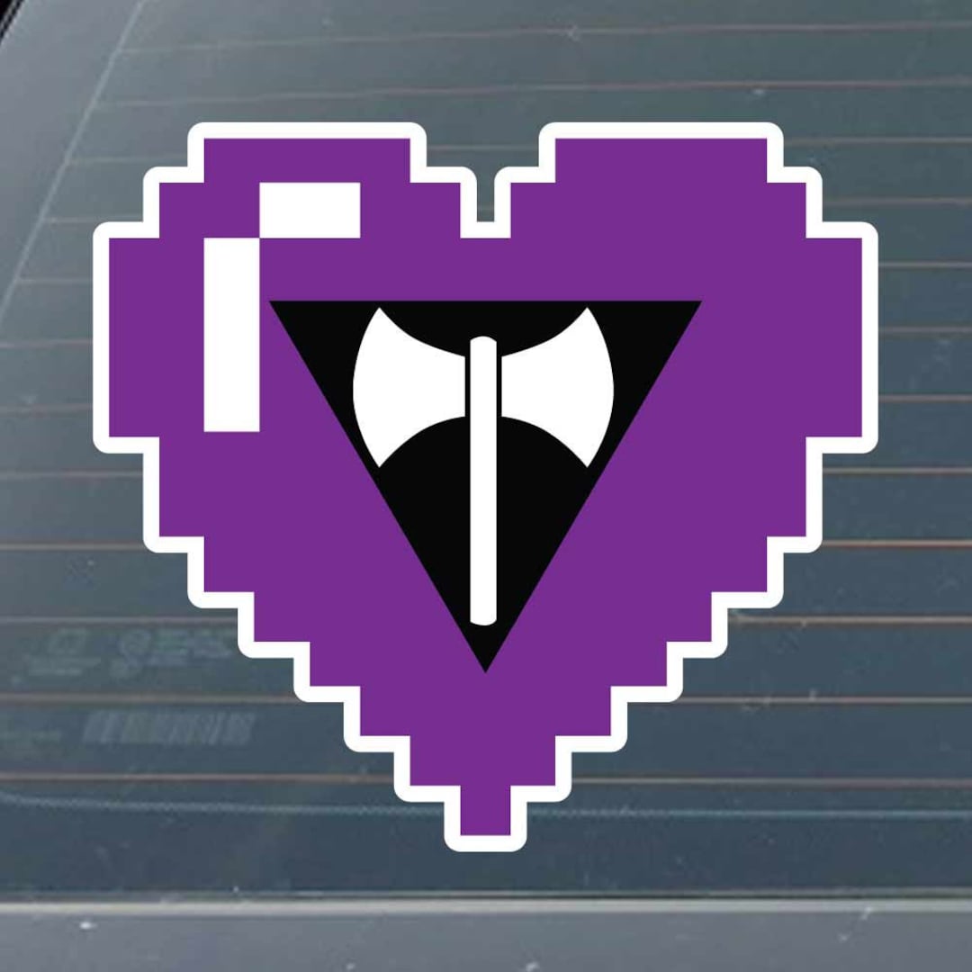 Labrys Lesbian, Battle Axe Lesbian 8 Bit Retro Style Pride Heart ...