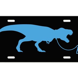 Little Boy Walking Tyrannosaurus Rex, T-rex Vanity / License Plate ...