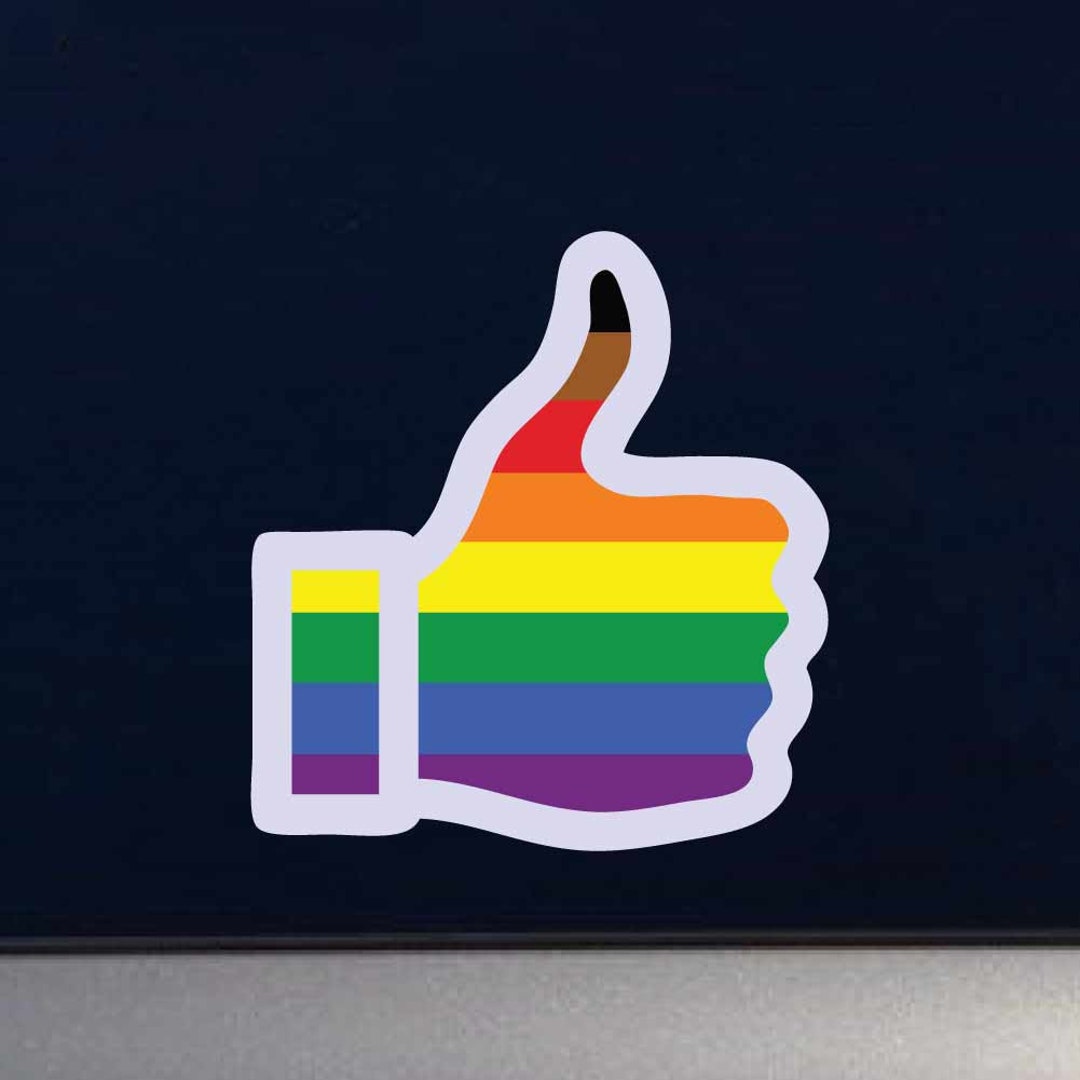 Inclusive POC Rainbow Thumbs up Like Button Hand Emoji - LGBTQ+ Flag ...