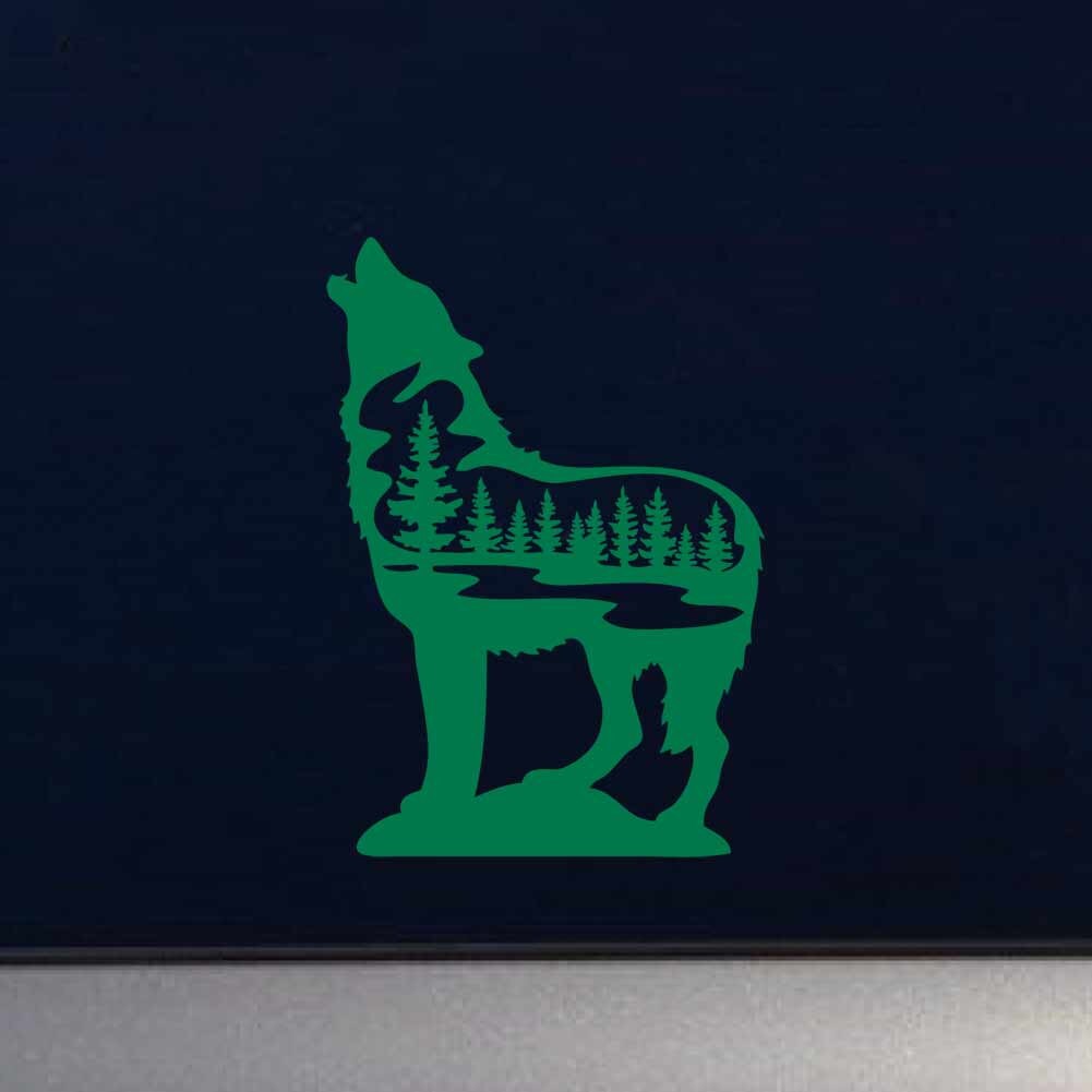 Wolf Silhouette Wildlife Landscape Indoor Outdoor Vinyl Decal - Etsy