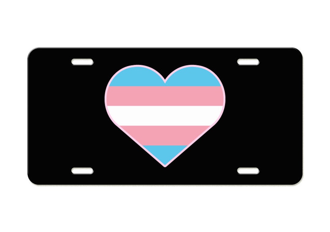Transgender Heart LGBTQIA Vanity / License Plate, Available in Black or ...