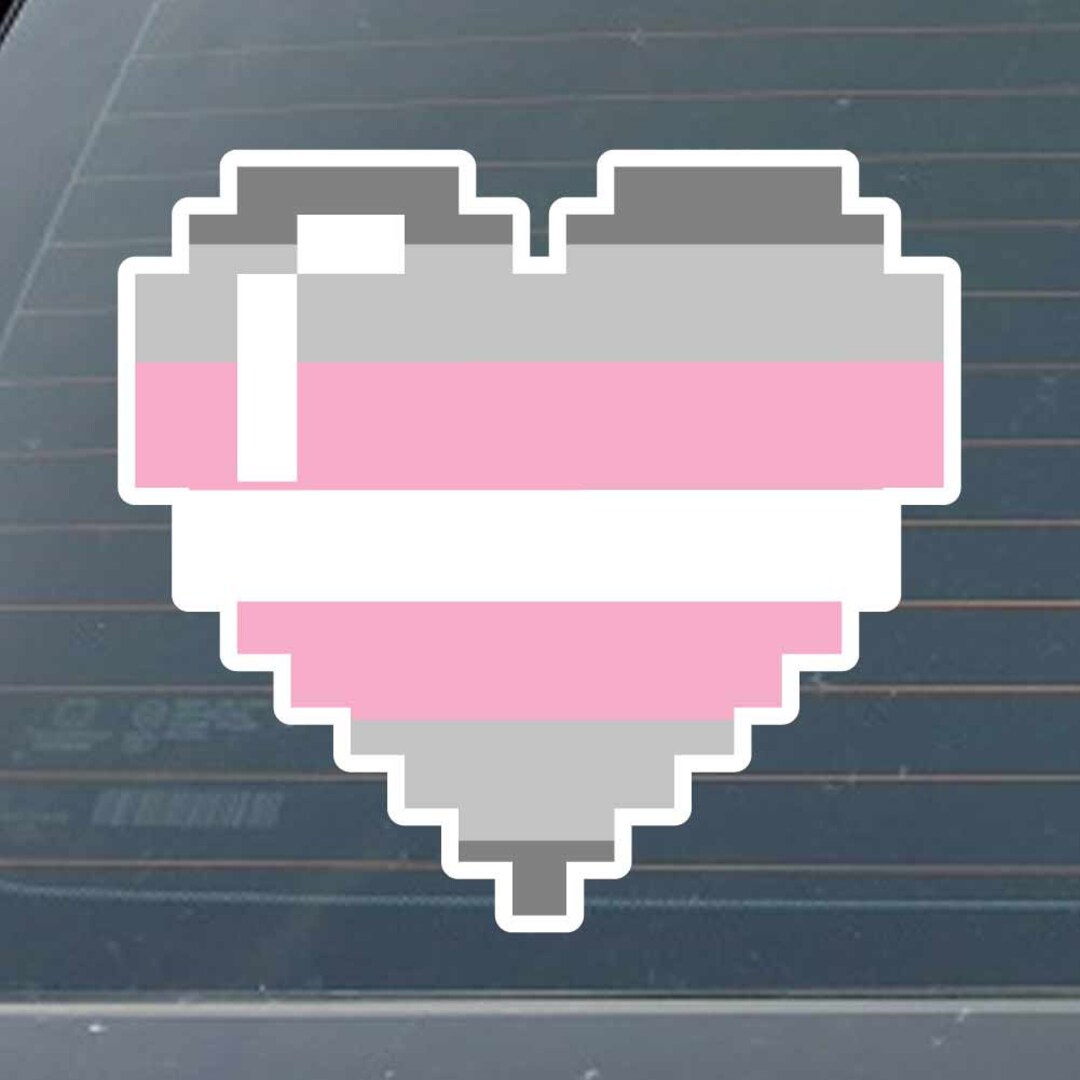 Demigirl 8 Bit Retro Style Pride Heart - LGBTQ+ Flag - Indoor Outdoor ...