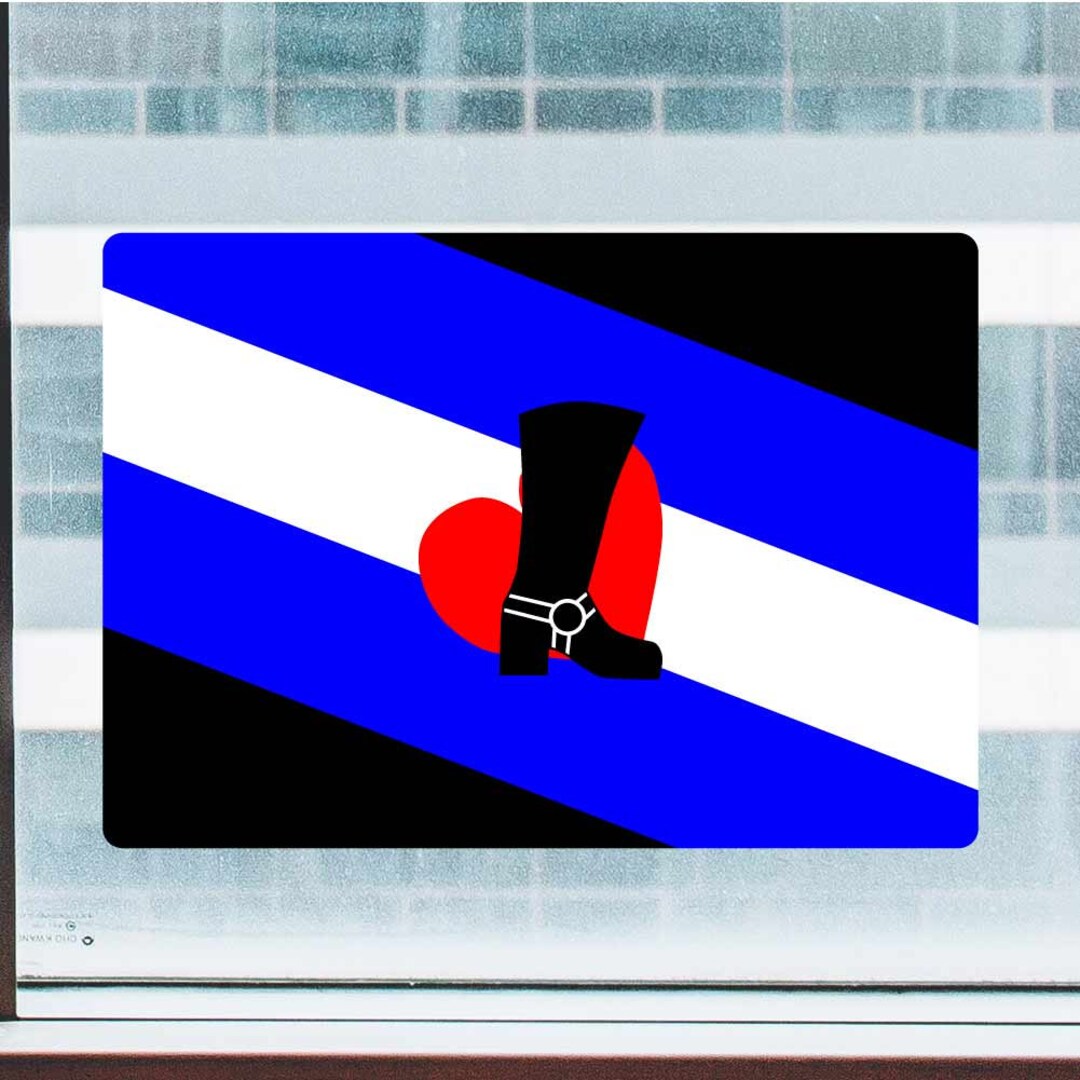 Boot Fetish Flag, LGBTQIA+ Pride Flag - Full Color Static Window Cling ...