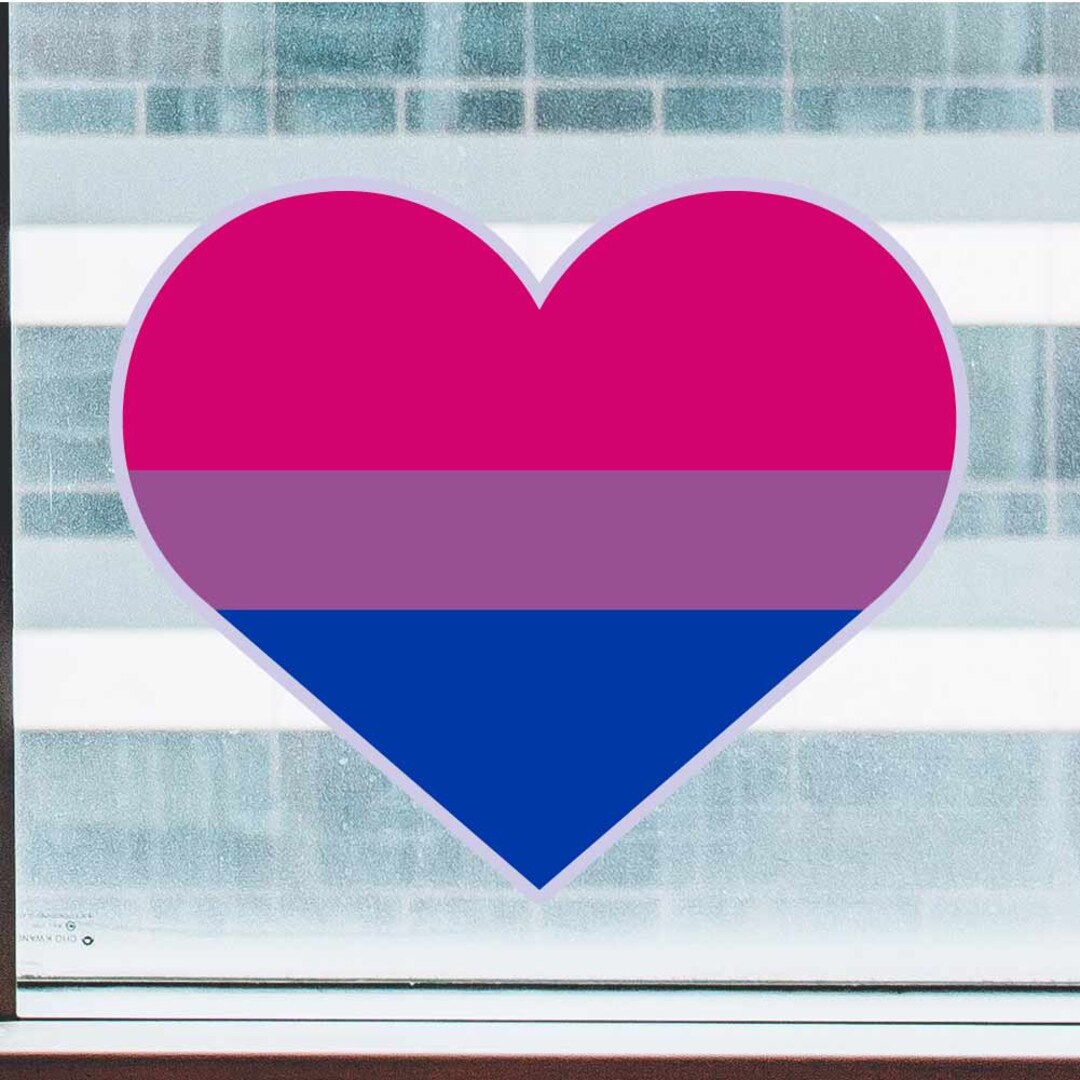Bisexual Heart, LGBTQIA+ Pride Flag - Full Color Static Window Cling - Etsy