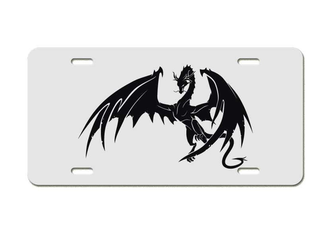Malevolent Dragon Vanity / License Plate, Available in Black or White ...