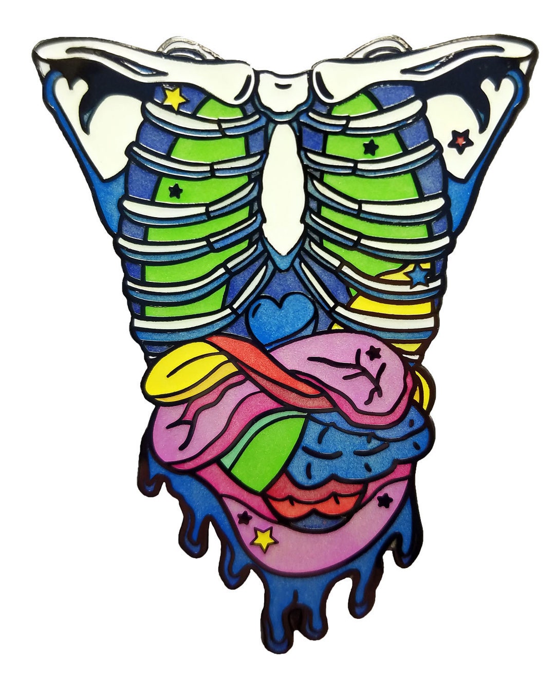 Candy Gore Rib Cage and Guts, Glow in the Dark - 2" Enamel Pin - Etsy