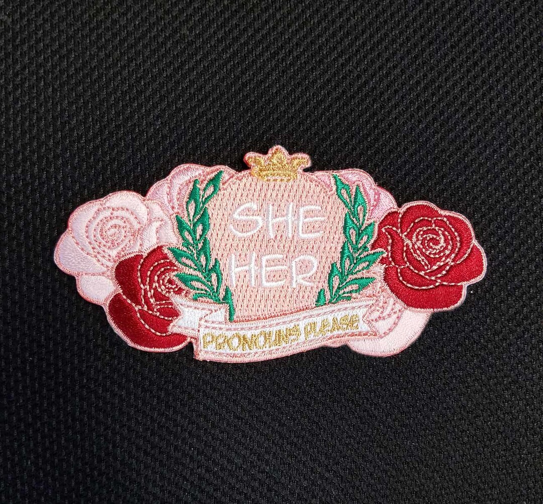 She Her Pronouns Please Iron on Patch - Etsy