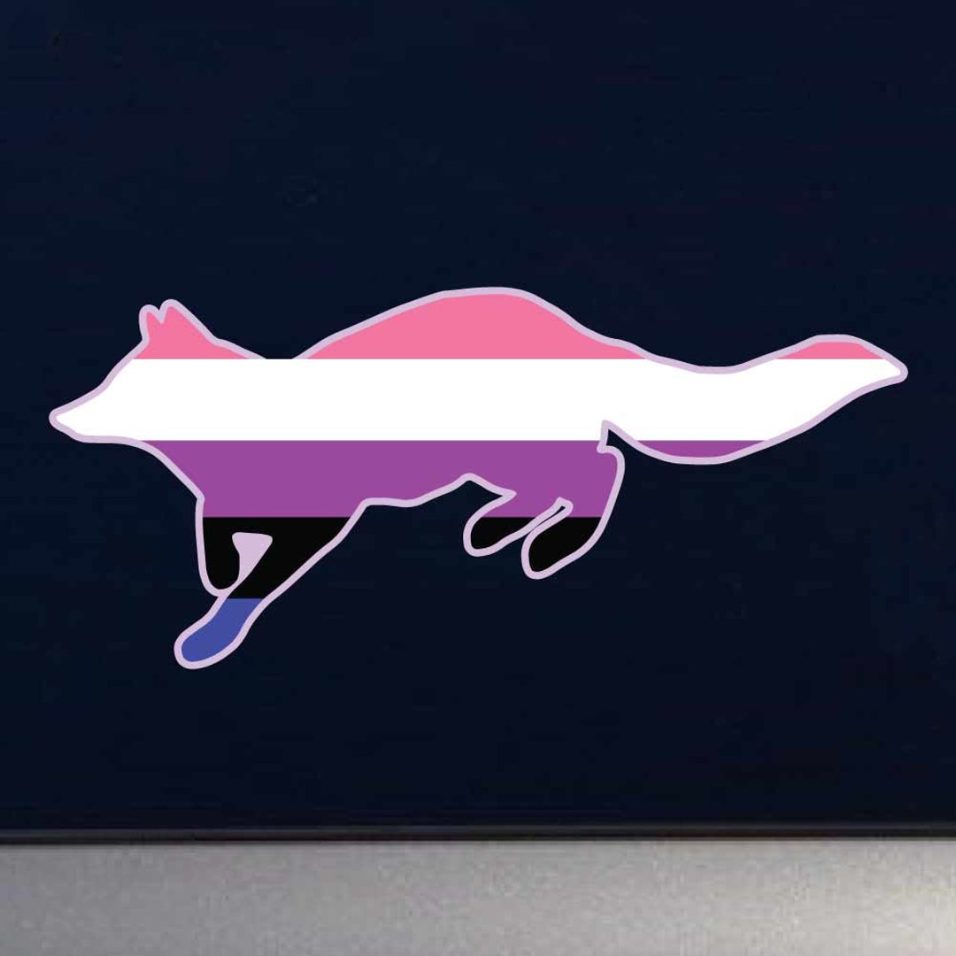 LGBTQ Genderfluid Pride Fox Silhouette Furry Fandom Indoor/outdoor ...