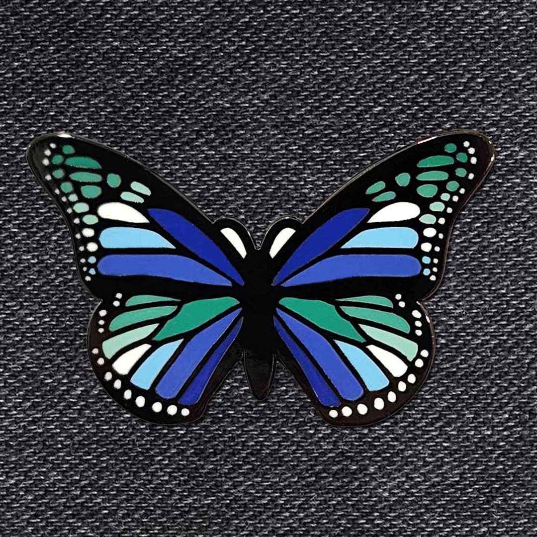 Gay Men Pride Hidden Pride Flag Monarch Butterfly, 1.5 Inch Enamel Pin ...