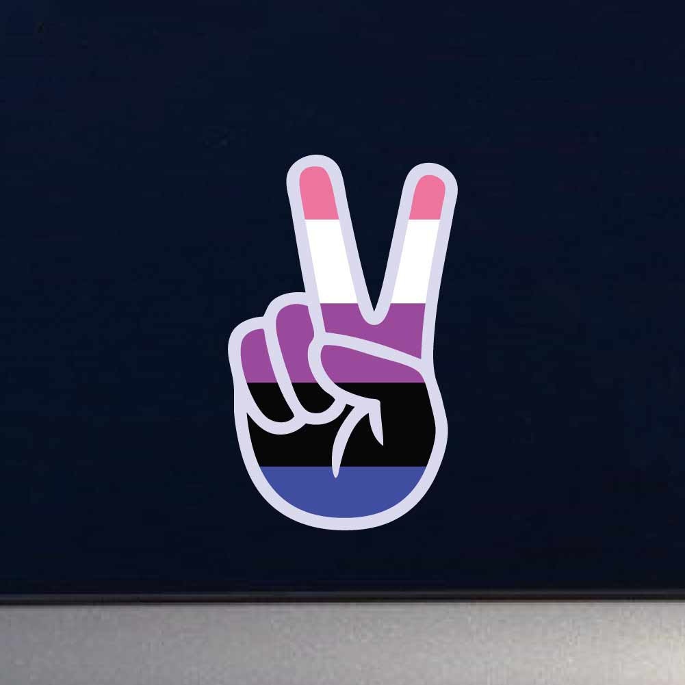 Peace Sign Hand Emoji Genderfluid Flag LGBTQ Pride Indoor | Etsy