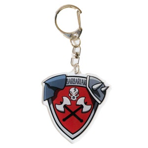 Barbarian Class Shield 2" Acrylic Keychain, Great for Tabletop Gamers ...