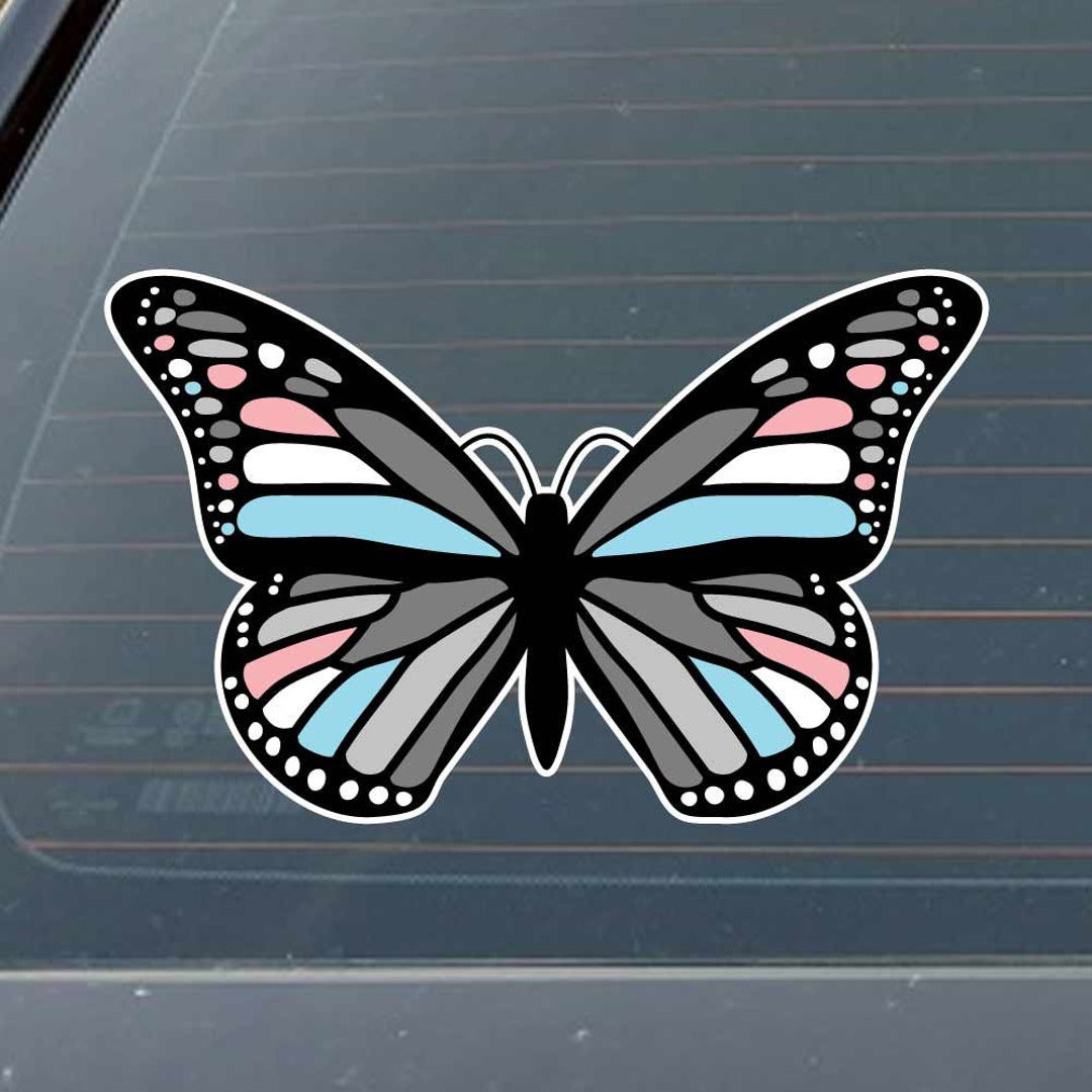 Demiflux Monarch Butterfly, Hidden LGBTQIA+ Flag Indoor/outdoor Vinyl ...