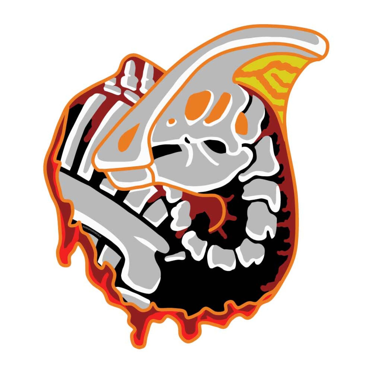 Parasaurolophus. Parasaur Skeleton With Goo Drips - Multiple Colors ...