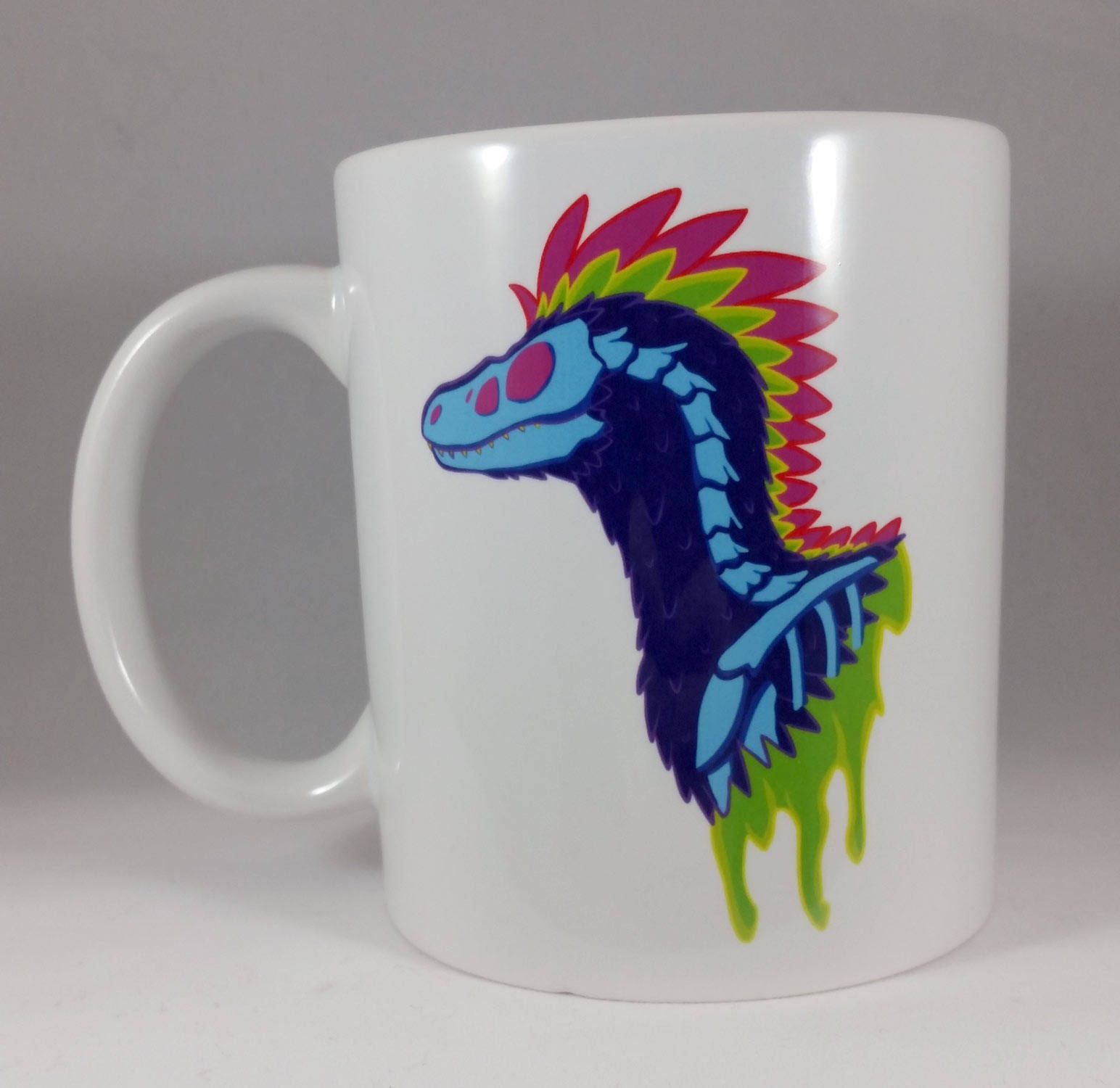 Velociraptor Candy Gore Neon Stylized Coffee or Tea 11oz Mug | Etsy