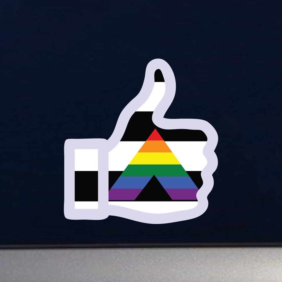 Ally Thumbs up Like Button Hand Emoji LGBTQ Flag Indoor Outdoor Vinyl ...