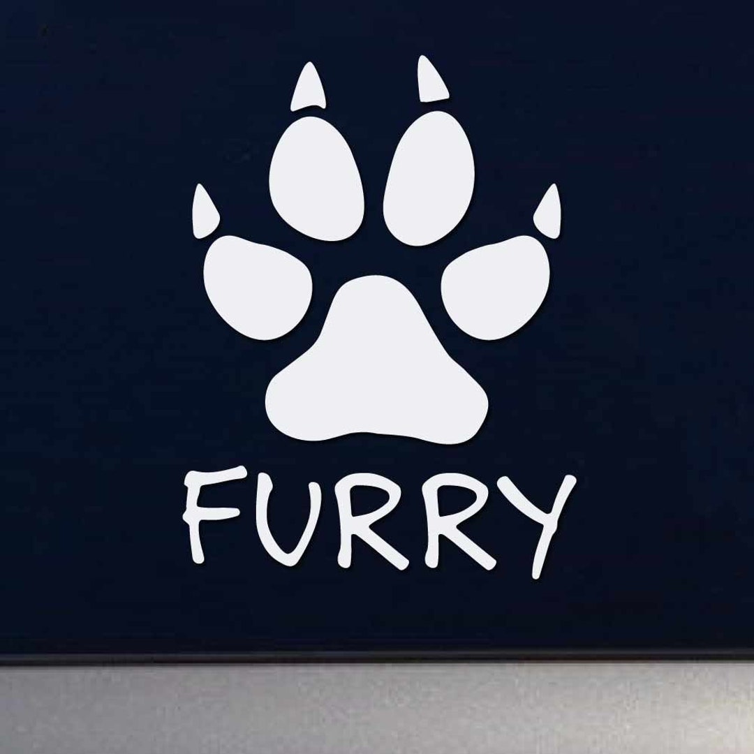 Canine Paw Print Furry Fandom Indoor Outdoor Vinyl Decal - Multiple ...